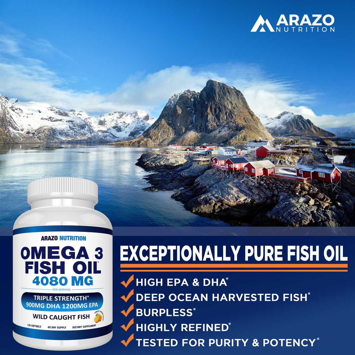 Omega 3 Fish Oil - Arazo Nutrition