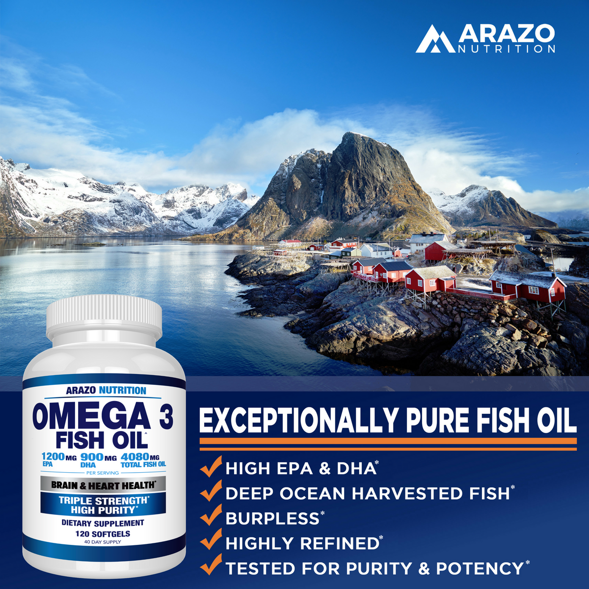 Omega 3 Fish Oil - Arazo Nutrition